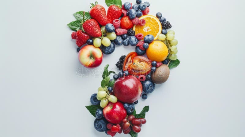 Fruits Shaped into a Question Mark, Generative AI Stock Photo - Image ...