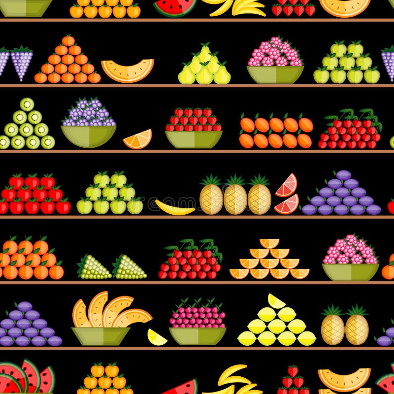 Fruits Seamless Pattern for Your Design Stock Vector - Illustration of ...