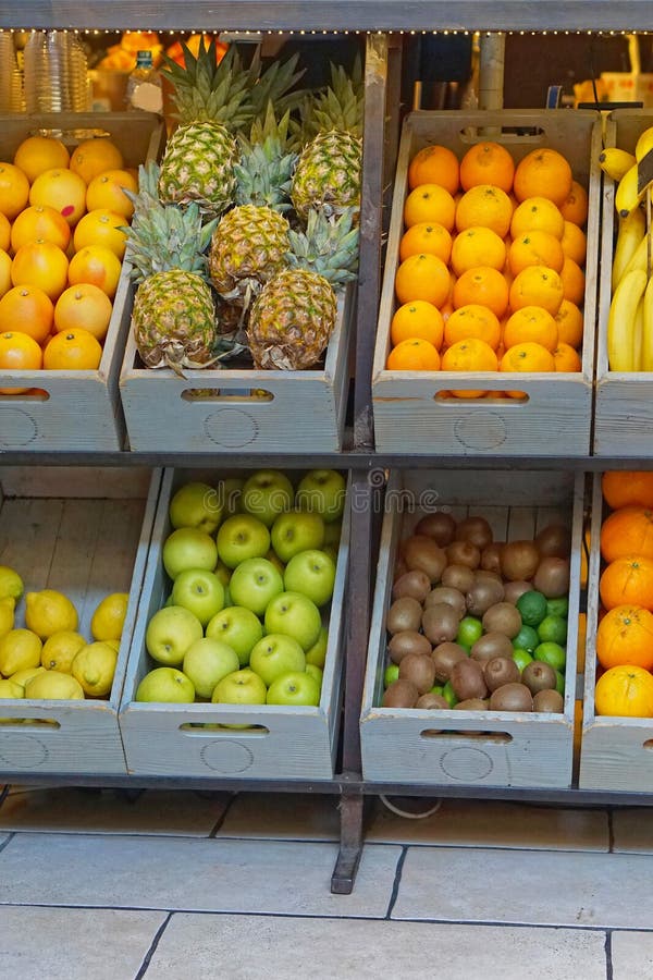 Fruits shop stock photo. Image of fruit, fruits, lemon - 199285224