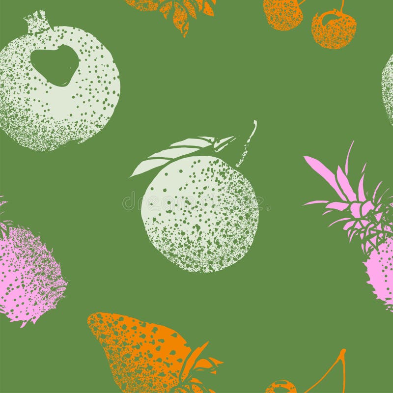 Fruits Sketch Hand-drawn Illustration with Spray Texture Stock Vector - Illustration of isolated ...
