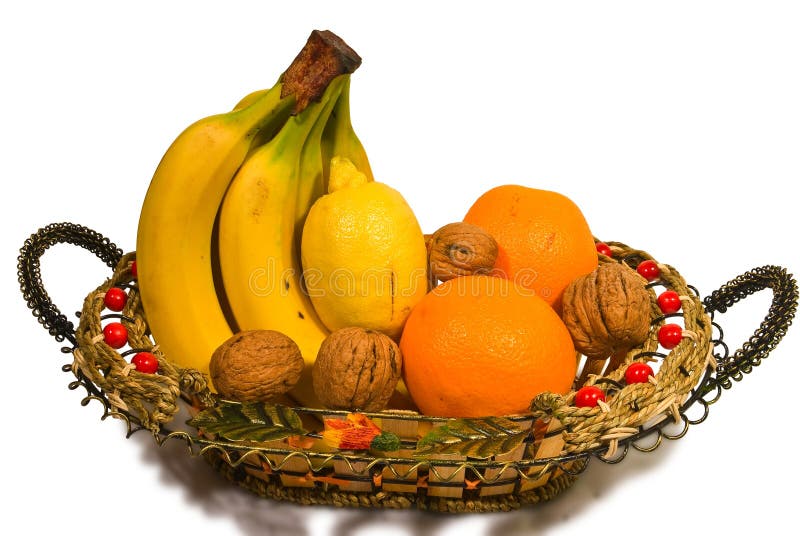 Fruits in a Small Beautiful Basket Stock Photo - Image of nourishing ...