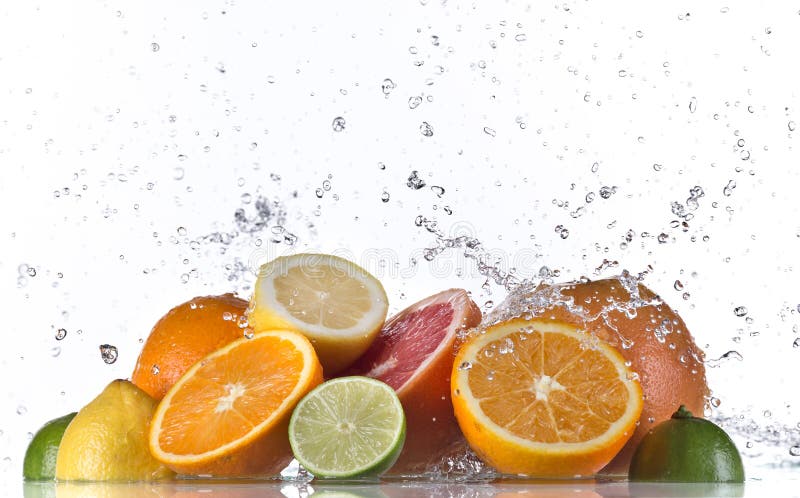 Drops Around Fruits Under Water Stock Image - Image of life, falling ...