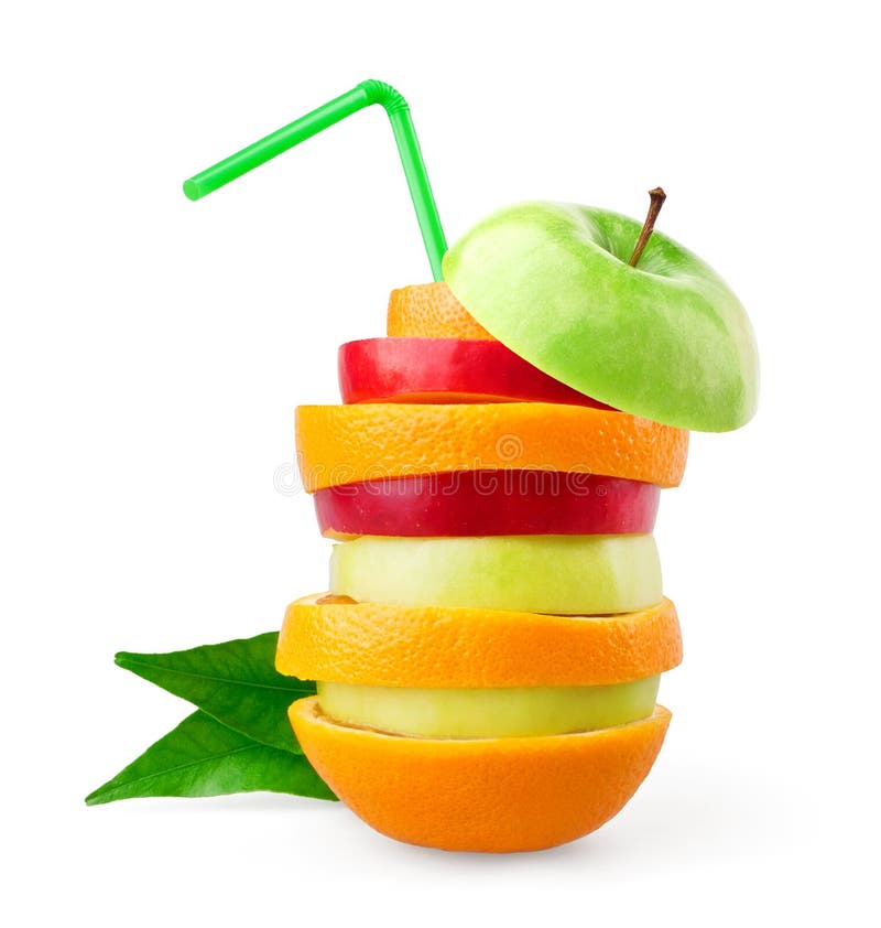 Fruits Stack. Hand Holding Mixed Fruit on White Stock Photo - Image of ...