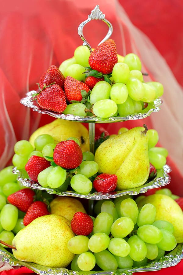 Fruits Strawberries Pears Grapes Stock Photo - Image of wedding, eating ...