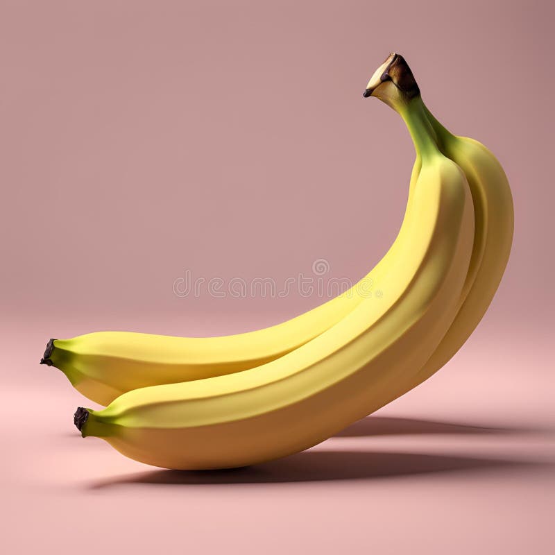 Fruits Studio - a Banana, Front View, Studio Photo Stock Illustration ...