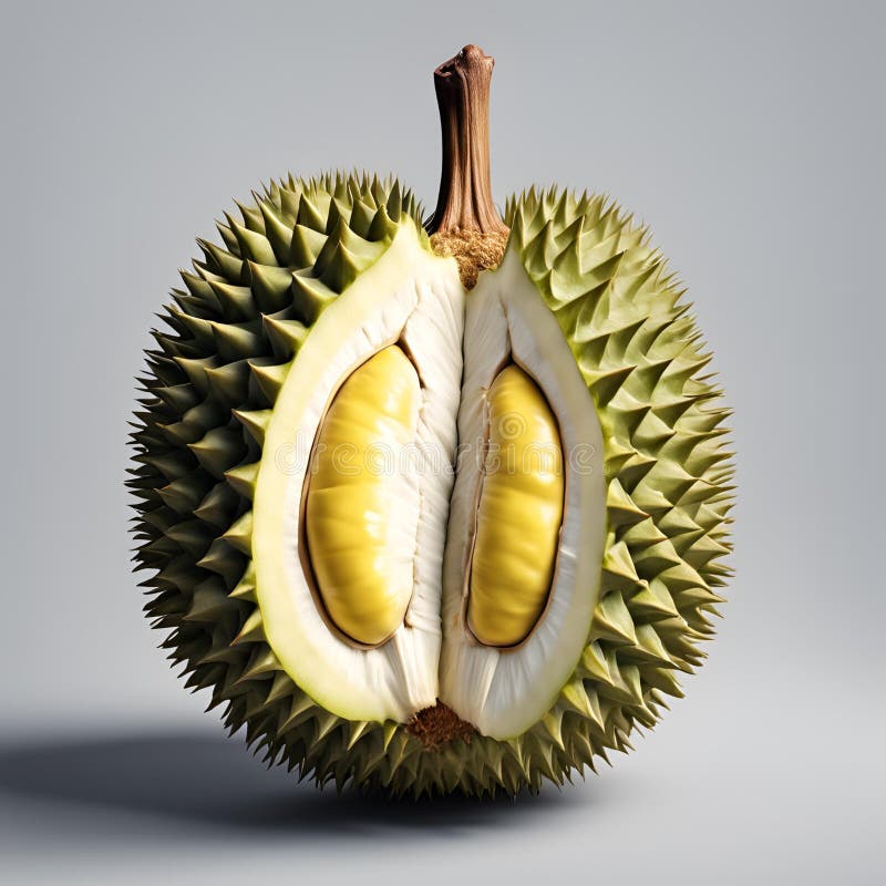 Fruits Studio - a Durian, Front View, Studio Photo Stock Illustration ...
