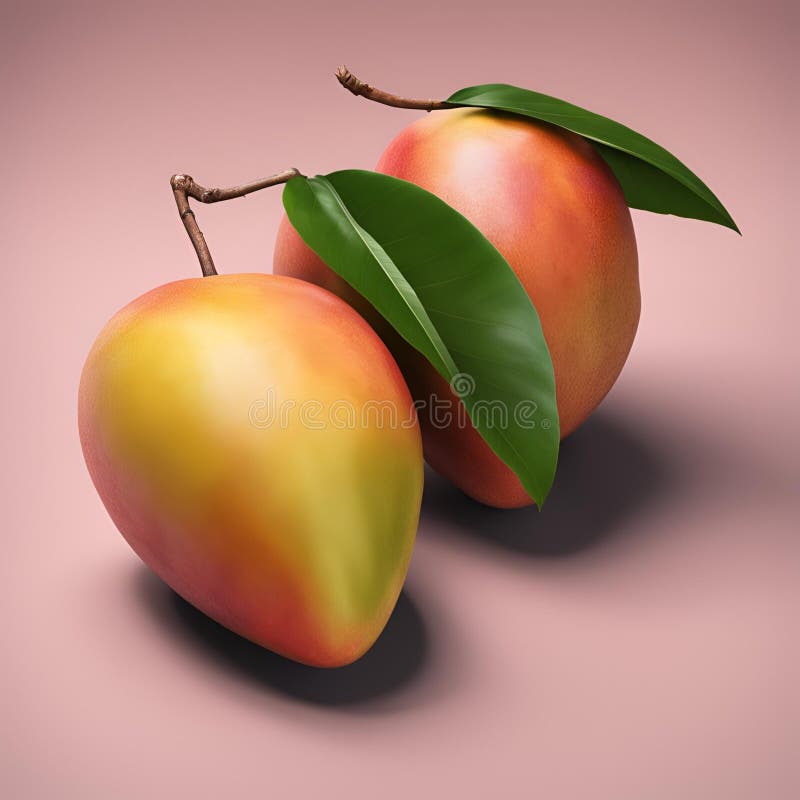 Fruits Studio - a Mango, Front View, Studio Photo Stock Illustration ...