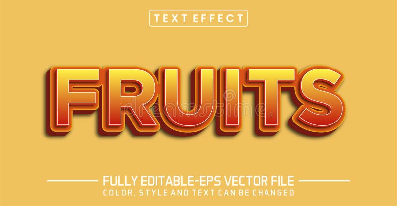 Fruits Text Effect - Editable 3D Text Style Stock Vector - Illustration ...
