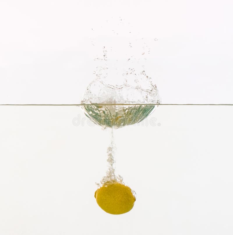 Fruits Throwing into the Water Stock Image - Image of lemon, bubble ...