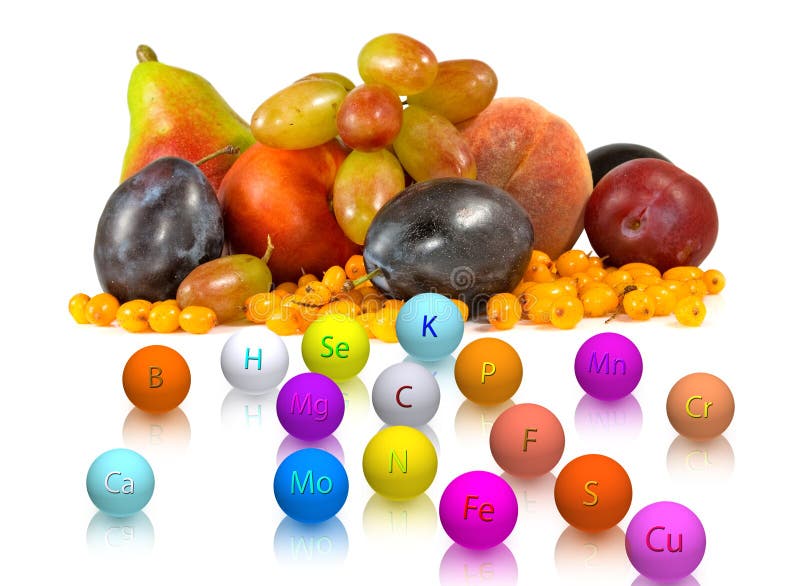 Fruits and Trace Elements in the Form of Balls with the Designation of ...