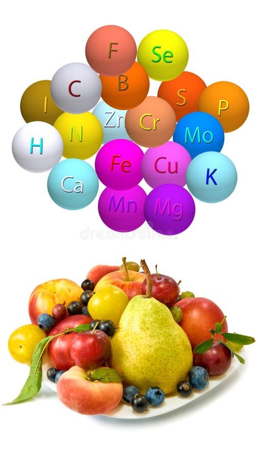 Fruits and Trace Elements in the Form of Balls with the Designation of ...