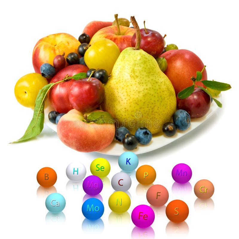 Fruits and Trace Elements in the Form of Balls with the Designation of ...