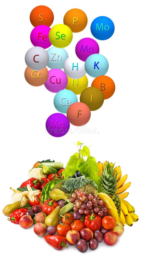 Fruits and Trace Elements in the Form of Balls with the Designation of ...