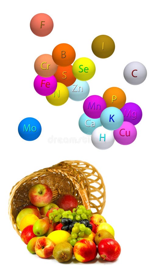 Fruits and Trace Elements in the Form of Balls with the Designation of ...