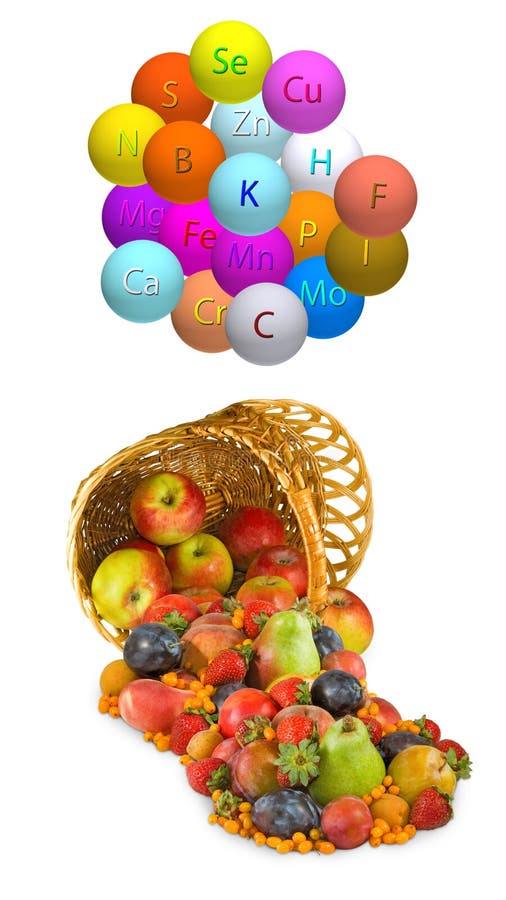 Fruits and Trace Elements in the Form of Balls with the Designation of ...