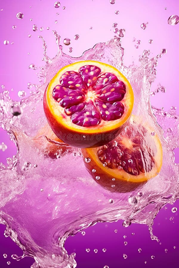 Fruits of Tropical Fruit Passionfruit with Water Splash. Stock ...