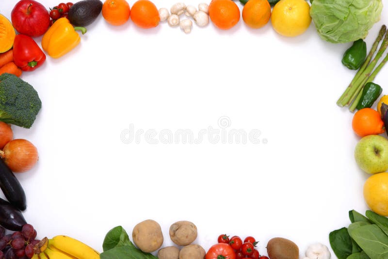 Fruits and Vegetables Frame Stock Photo - Image of eggplant, brightly ...
