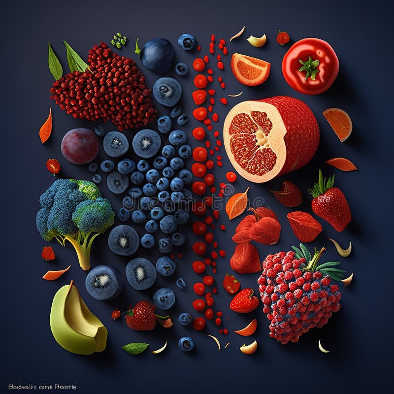 Fruits, Vegetables, and Grains with Different Textures, Generative AI ...