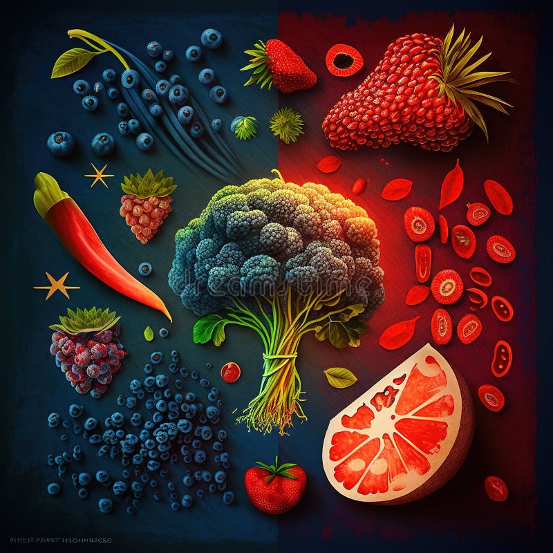Fruits, Vegetables, and Grains with Different Textures, Generative AI ...