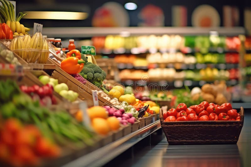 Fruits and Vegetables in a Grocery Store in a Close-up Shot, Macro Shot ...