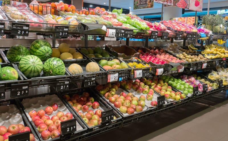 Fruits and Vegetables in a Grocery Store Stock Image - Image of grocery ...
