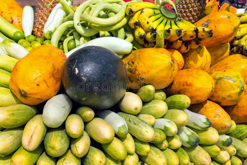 Fruits and Vegetables on the Market in Java Indonesia Stock Image ...