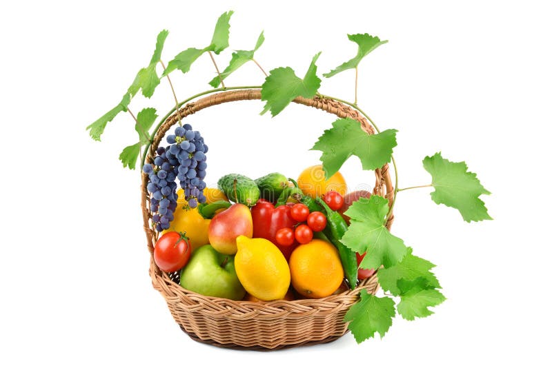 Fruits in a wicker basket stock image. Image of gardening - 37515781