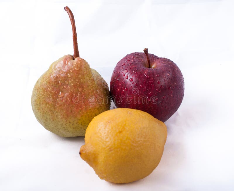 Fresh Fruits on a White Background Stock Photo - Image of orange ...