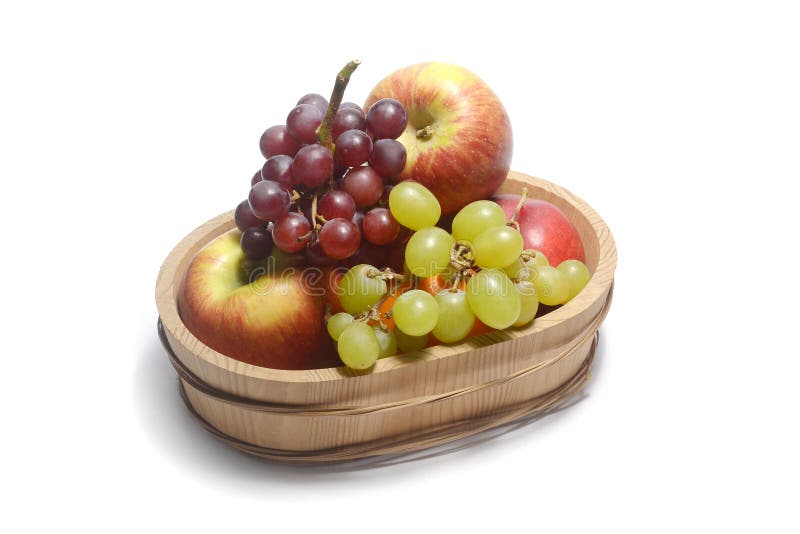 Fruits In Wooden Bucket Stock Photo - Image: 57749813