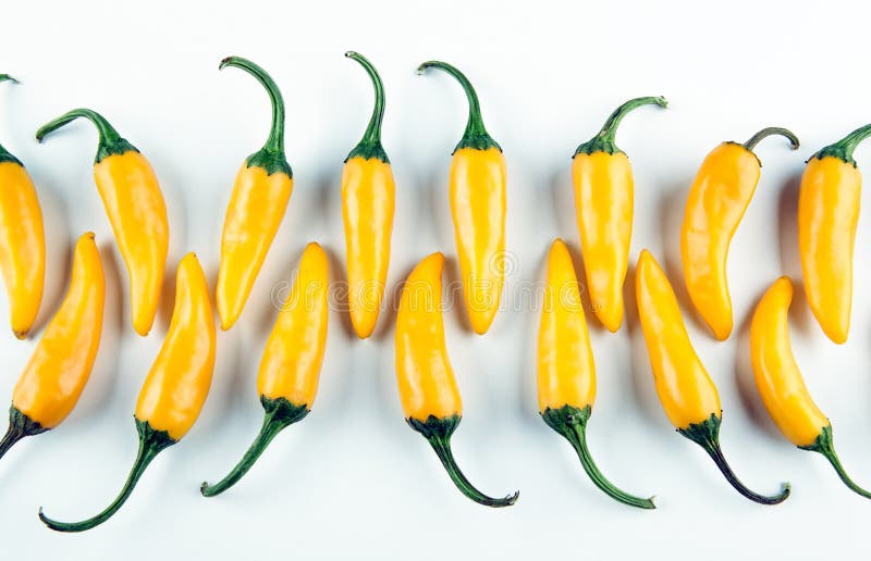 Fruits of Yellow Fresh Chilli Pepper in a Basket Stock Image - Image of ...