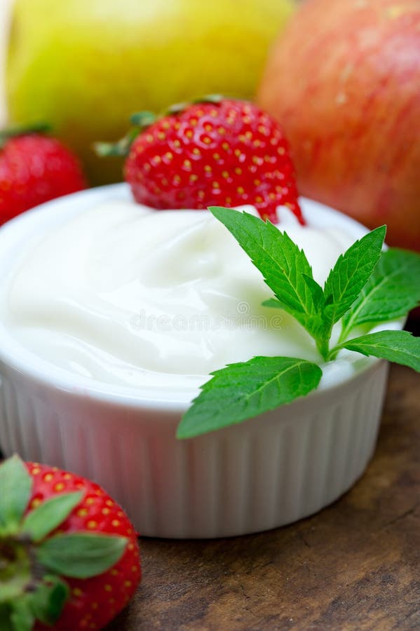 Fruits and yogurt stock image. Image of closeup, food - 47997721
