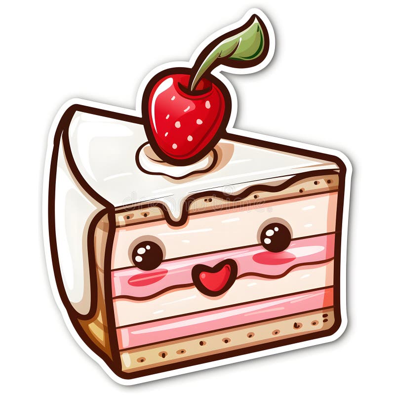 A Fruittopped Cake Sticker on a Rectangle, Perfect for Sharing ...
