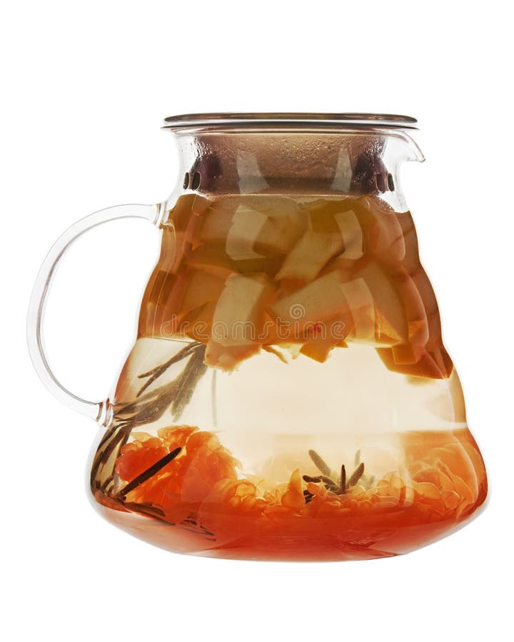 Fruity Apple Tea Teapot Isolated White Background Stock Photos - Free ...
