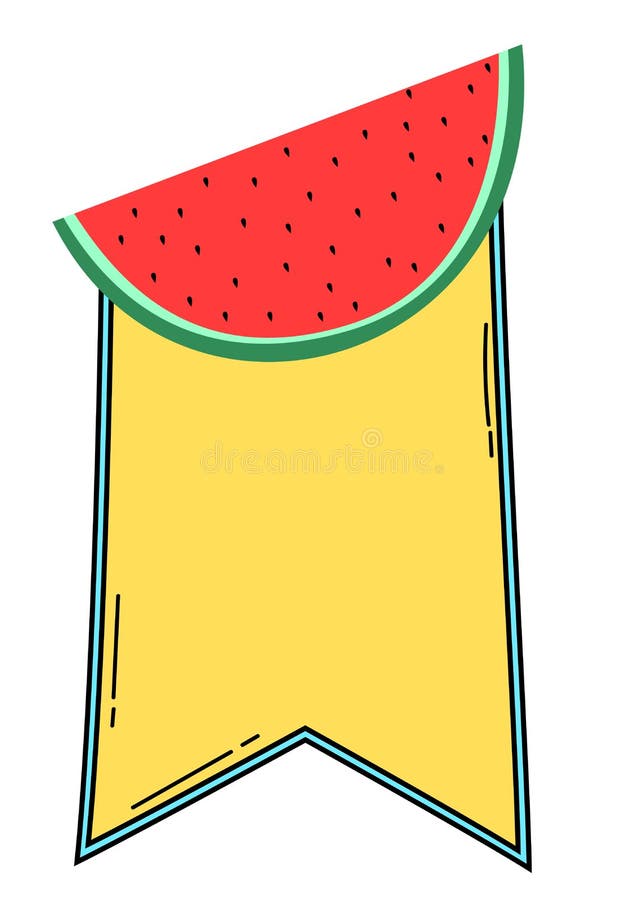 Fruity Banner with Watermelon Slice Stock Vector - Illustration of ...