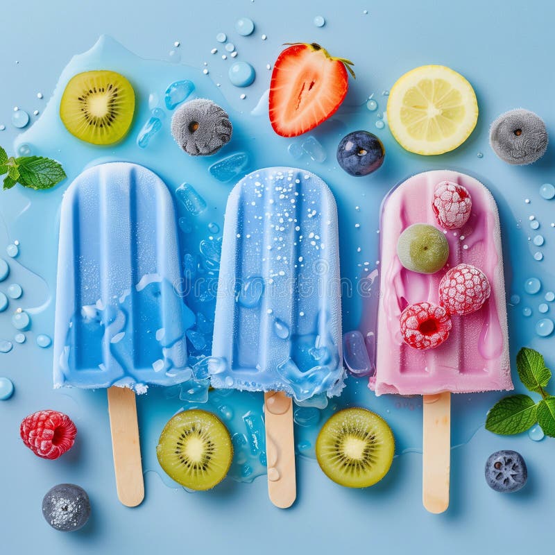Fruity blue ice cream stock photo. Image of background - 312801920
