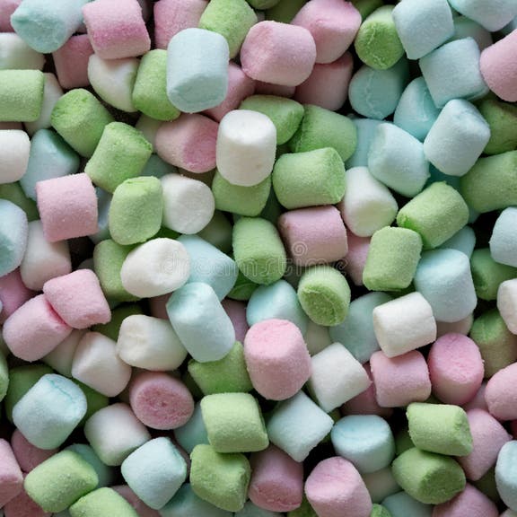 Fruity Colored Rainbow Marshmallows, Top View Stock Photo - Image of ...