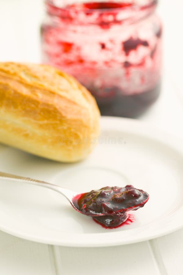 Fruity jam in spoon stock photo. Image of gelatin, nutrition - 45347764