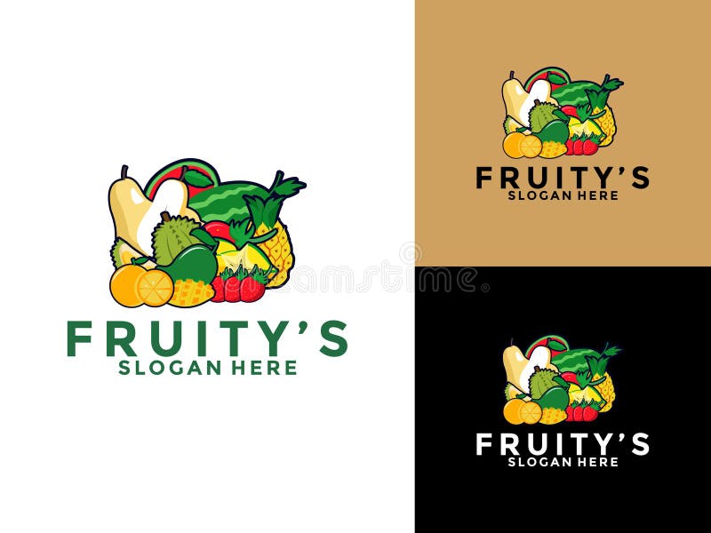 Fruity Logo Vector, Fruit Store Logo Design Template Stock Vector ...