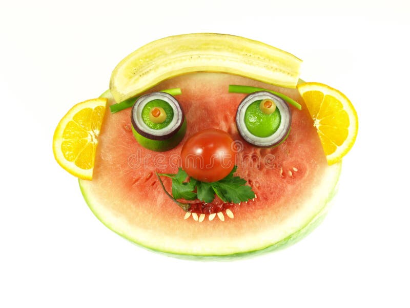 Fruity man, isolated stock photo. Image of concept, face - 24320158