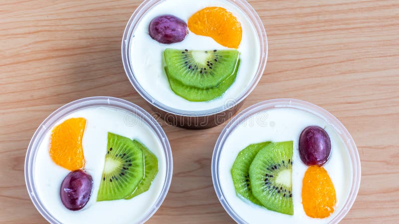 Fruity Milk Pudding, Sweet Chocolate Silk Pudding Dessert with Fruit ...