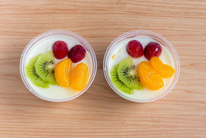 Fruity Milk Pudding, Sweet Vanilla Silk Pudding Dessert with Fruit ...