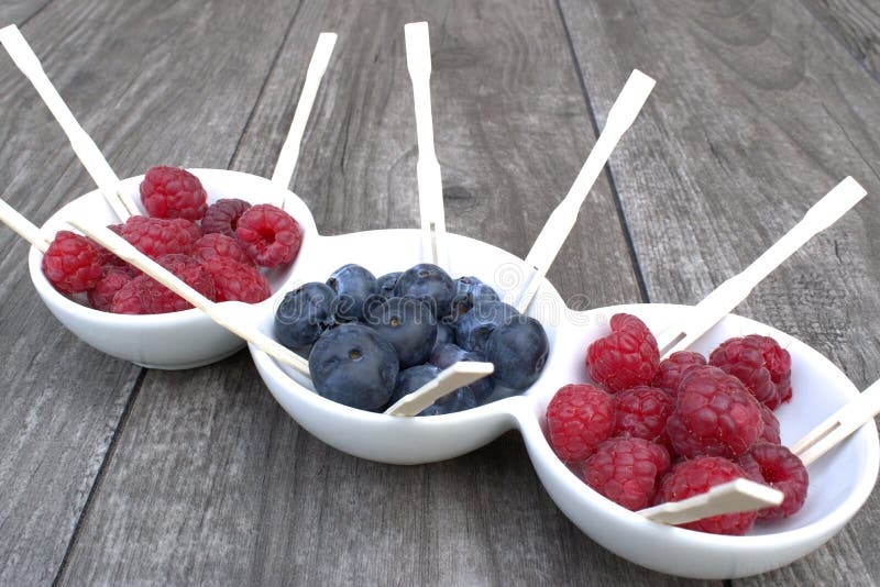 Fruity Snack with Raspberries and Berries. Stock Image - Image of ...