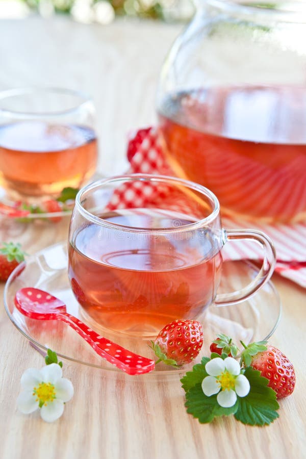 Fruity Tea with Strawberries Stock Photo - Image of flavour, fruity ...