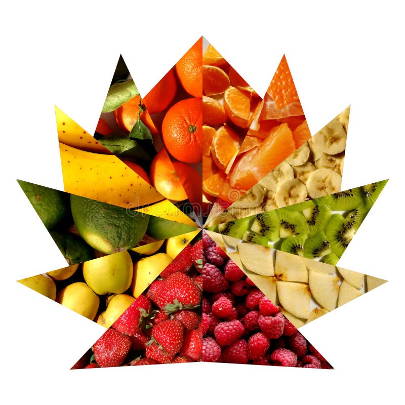 Fruity Textures Inside Triangles Arranged As an Opened Fan Stock Image ...