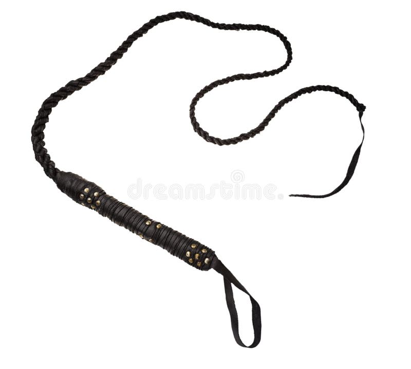 Frusta Di Cuoio Isolata Sopra La Macro Bianca Del Primo Piano Del Fondo ...