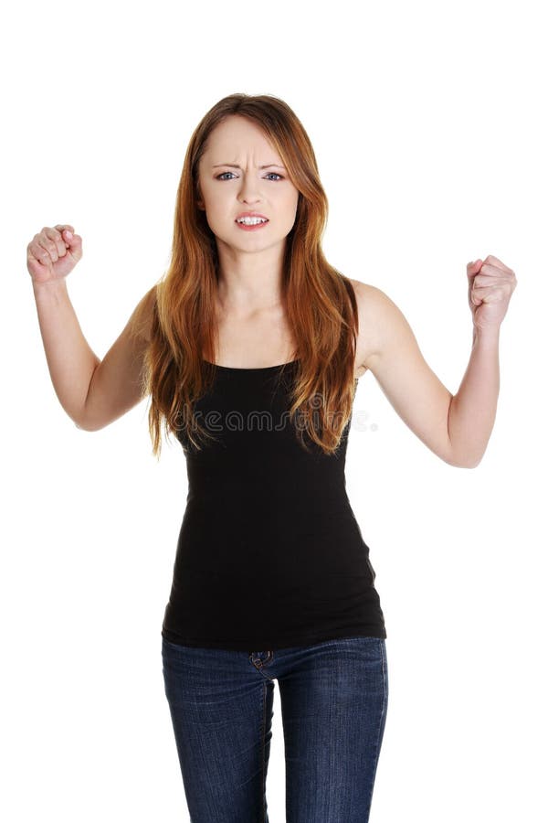 Angry Woman With Bra In Hand. Stock Image - Image of domestic, home ...