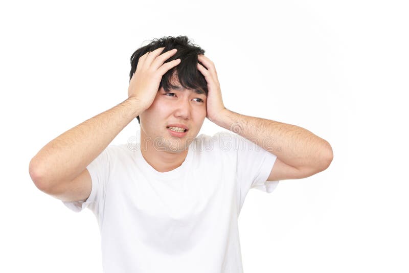 Frustrated Asian man stock image. Image of face, model - 126919379