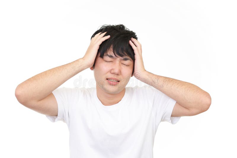 Frustrated Asian man stock photo. Image of expression - 126919448