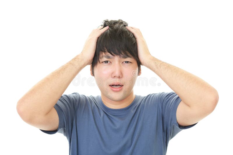 Frustrated Asian man stock image. Image of lifestyle - 91764223