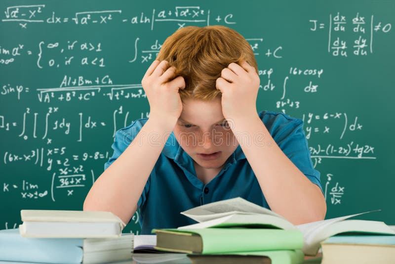 Frustrated Boy in Classroom Stock Photo - Image of frustration ...